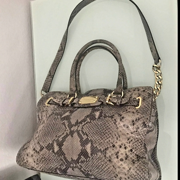 Michael Kors | Bags | Authentic Michael Kors Python Leather Purse Wgold ...